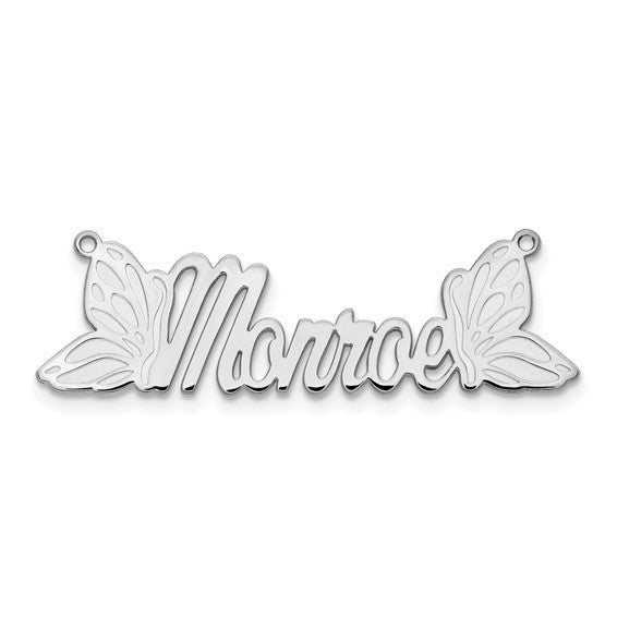 Butterfly Nameplate on 16" or 18" Chain - Sterling Silver – KTJ